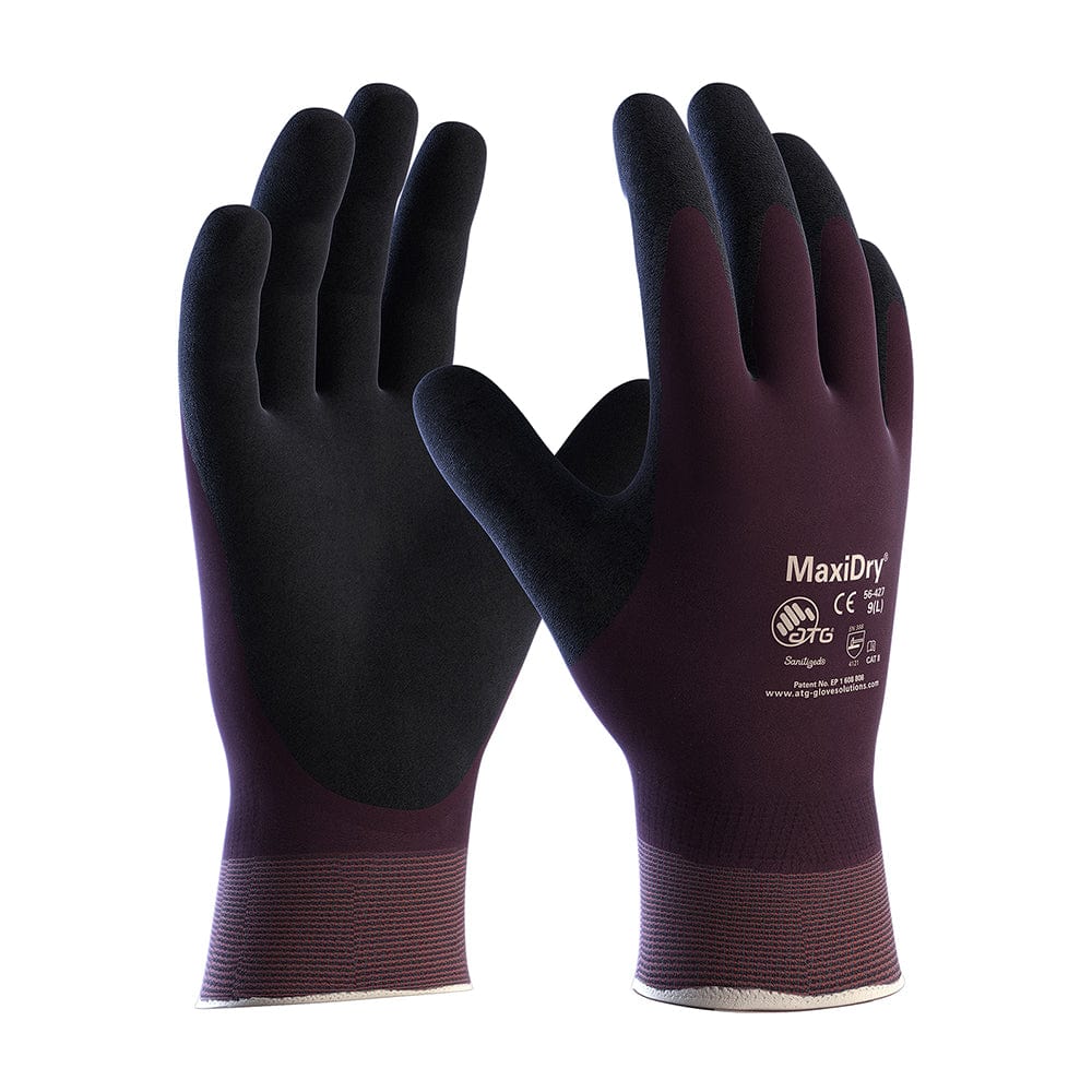 ATG MaxiDry 56-427 Gloves | Nitrile Foam Fully Dipped Work Gloves - PPE ...