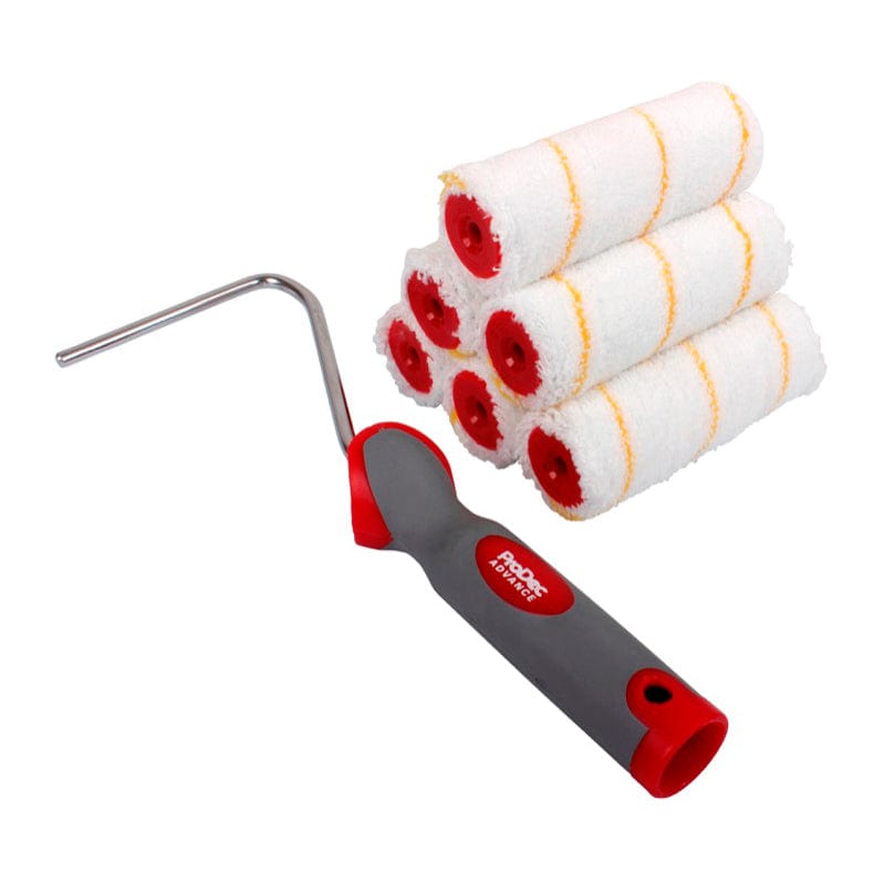 ProDec Advance 4" Short Pile Microfibre Fat Core Mini Rollers & Frame ...